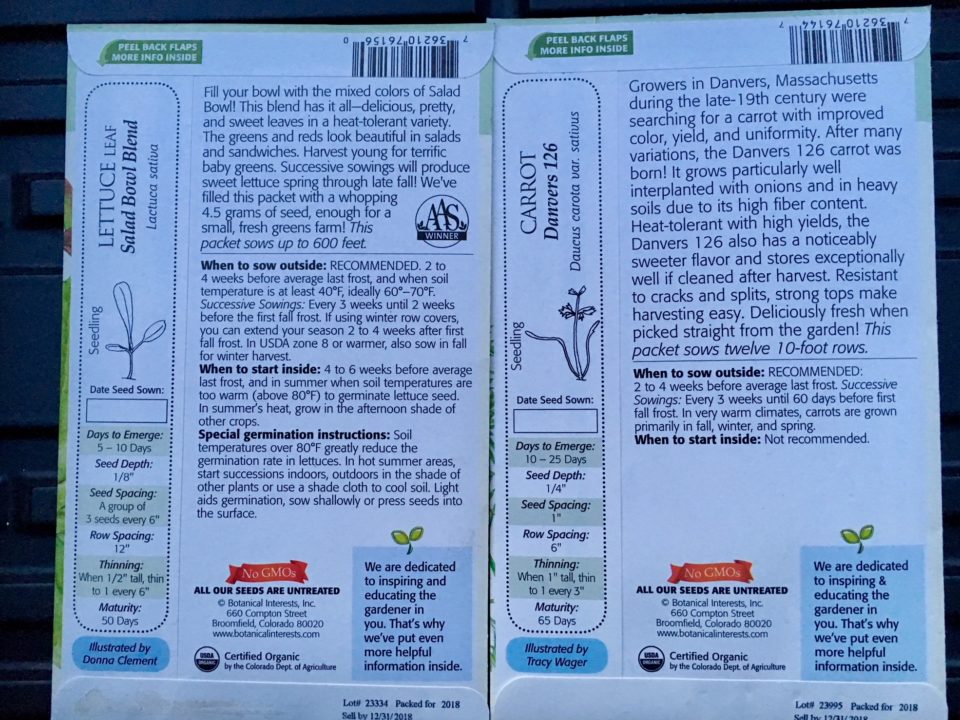 How to Read a Seed Packet - Creek Side Gardens
